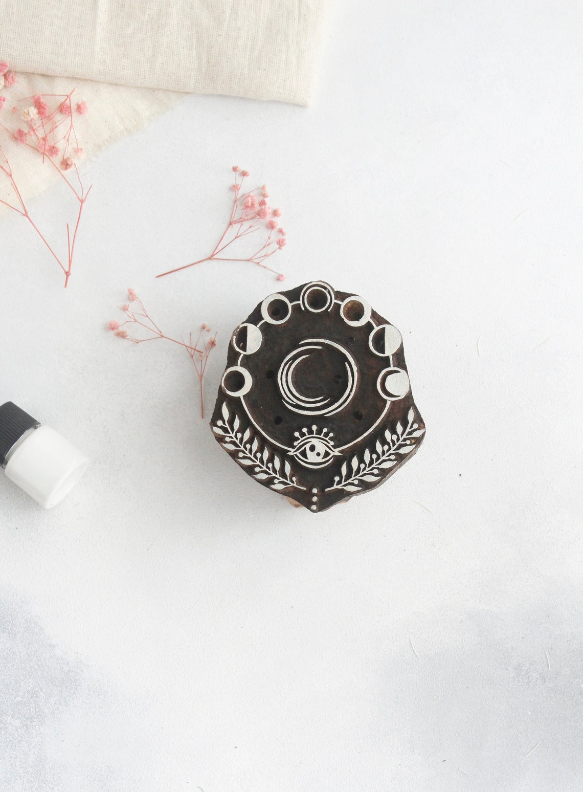 Moon Phase Stamp Wooden Block Stamp Celestial Stamp Block | Etsy