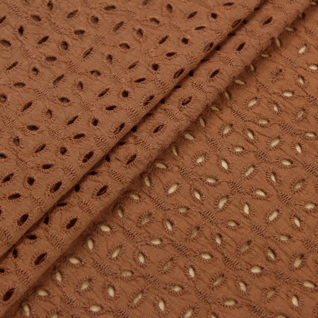 1 Yard Brown Eyelet Fabric, Cotton Eyelet, Embroidered Corset, Indian ...