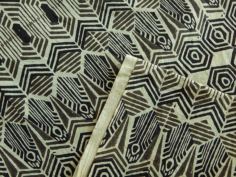 Ajrak Print Fabric Geometric Print Fabric Indian Cotton | Etsy