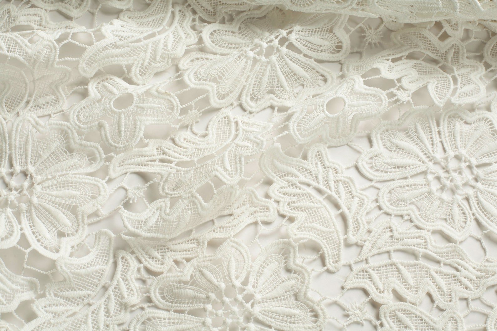 1 Yard of Floral Lace Fabric Bridal Lace Fabric White Lace | Etsy