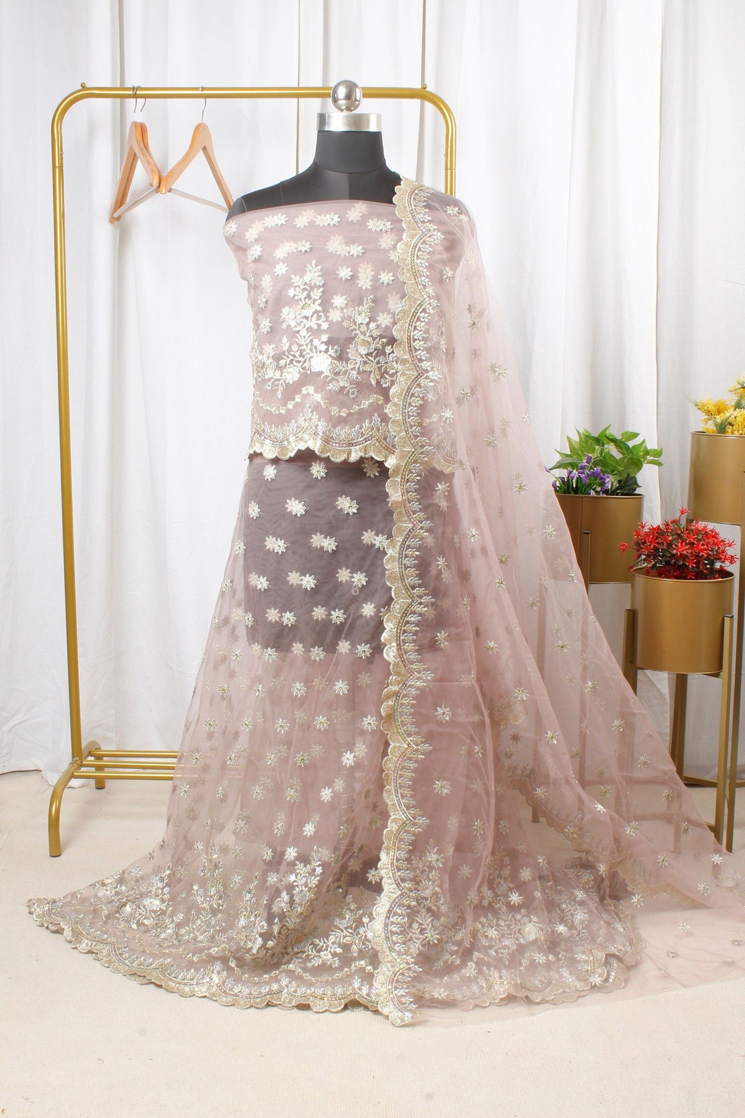 Blush Pink Net Lehenga Unstitched Lehenga Wedding Skirt - Etsy