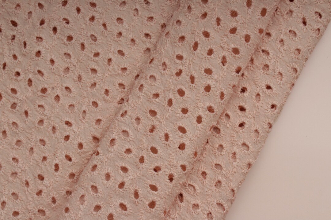 Rose Gold Eyelet Fabric Indian Cotton Fabric Embroidered - Etsy