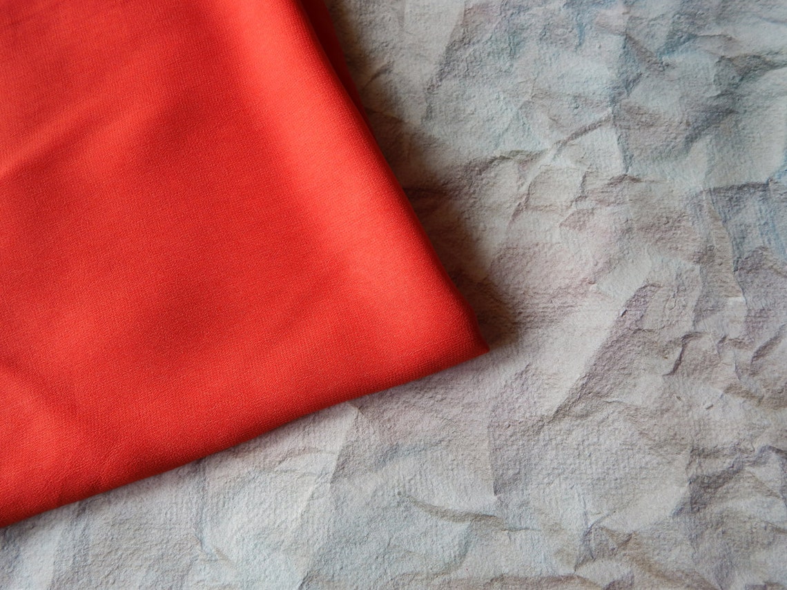 1 yard of Georgette Fabric Indian Polyester Fabric Coral | Etsy