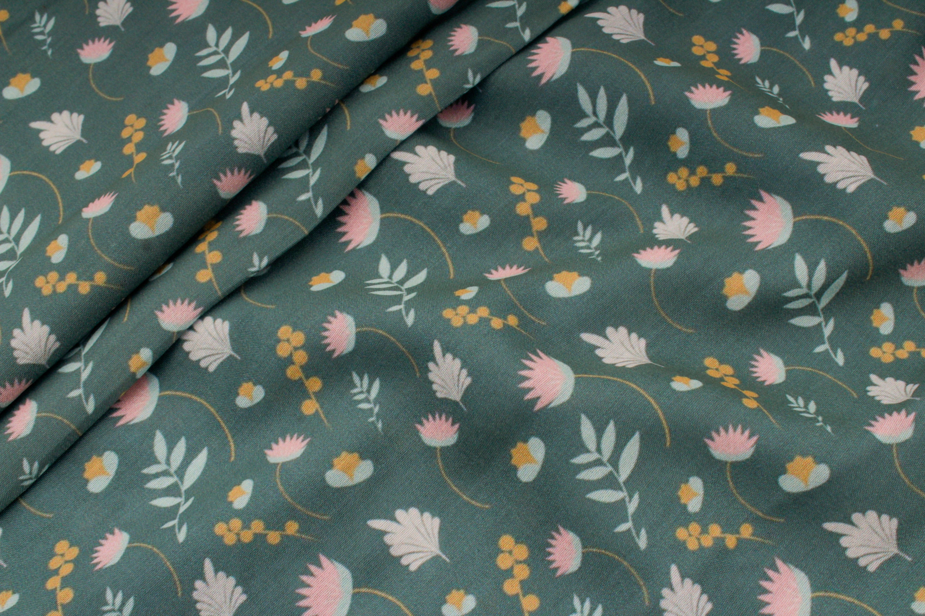 1 yard of Scandinavian Print Fabric Sage Green Fabric Muslin | Etsy