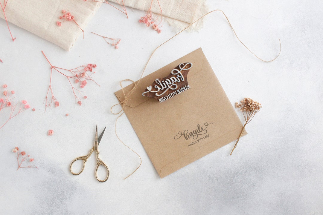 Fragile Stamp, Eco Friendly Packaging, Wooden Block Stamp, Packaging ...