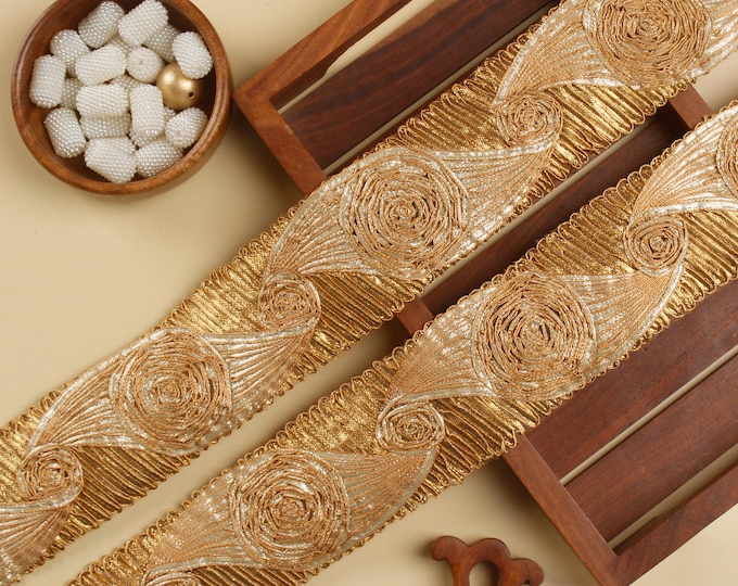 Antique Gold Gota Trim, Braided Trim, Indian Trim, Gold Gota Ribbon ...