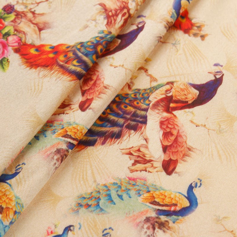 Peacock Print Fabric - Etsy