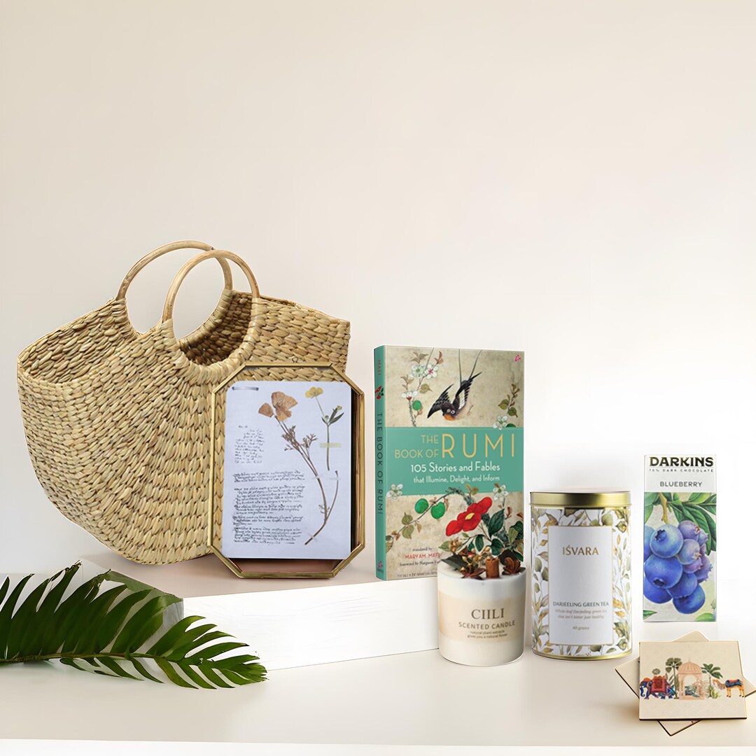 Rumi Inspired Gift Hamper – Eco-friendly Tote, Tea, Candle & Chocolate ...