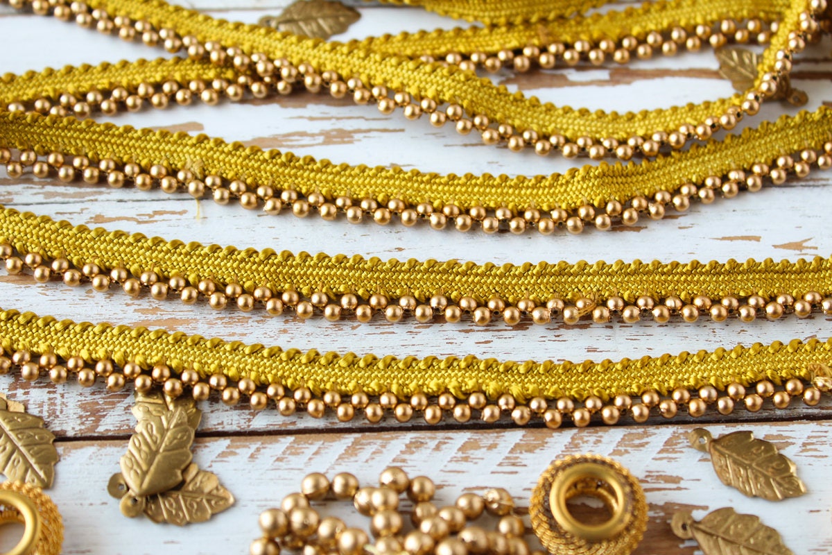 Gold Beaded Trim Indian Trim Gold Pearl Trim Bridal Wear - Etsy