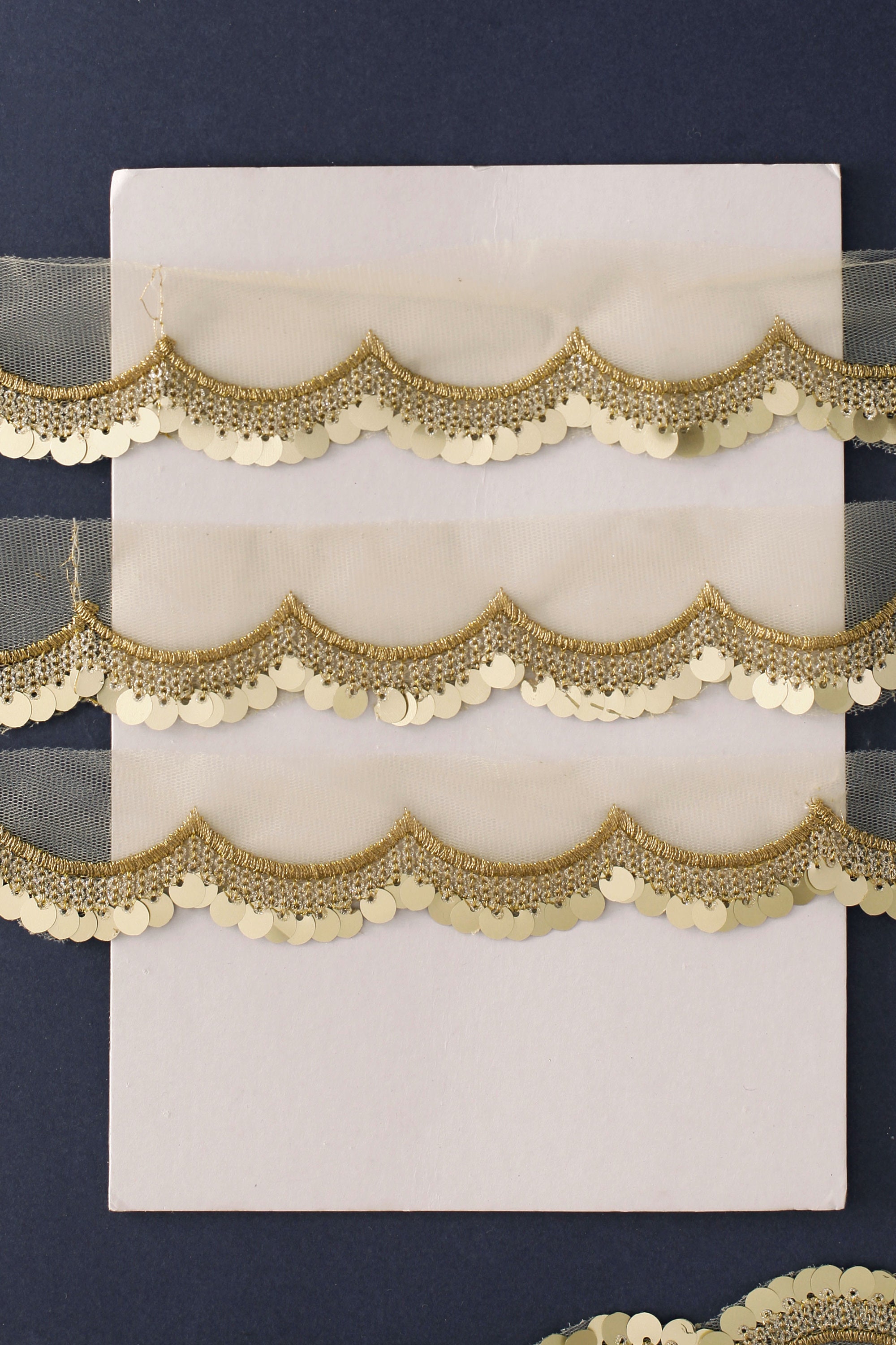 9 Yards of Gold Sequin Trim Net Trim Indian Trim Scallop | Etsy