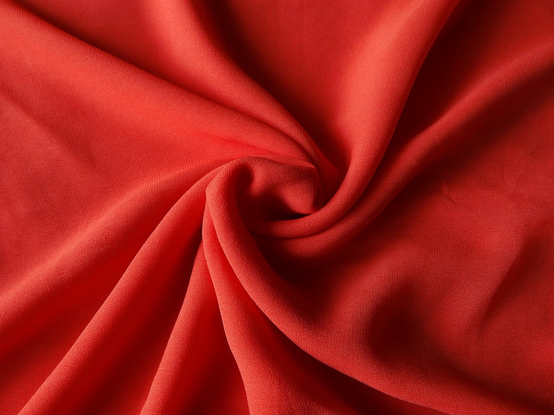 1 Yard of Georgette Fabric Indian Polyester Fabric Coral - Etsy