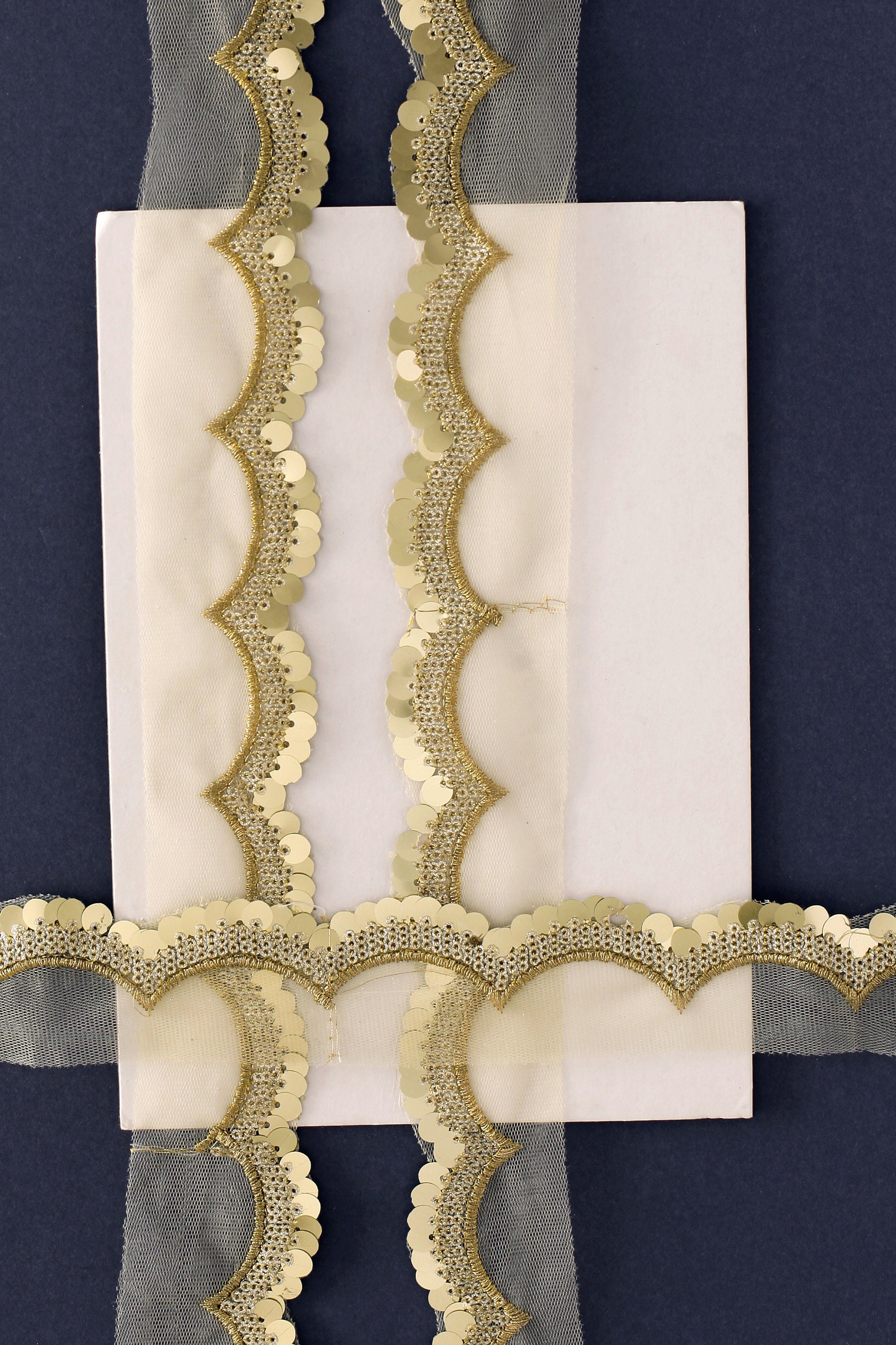 9 Yards of Gold Sequin Trim Net Trim Indian Trim Scallop | Etsy India