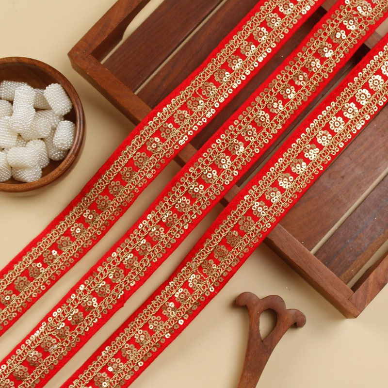 Red Lace Trim - Etsy