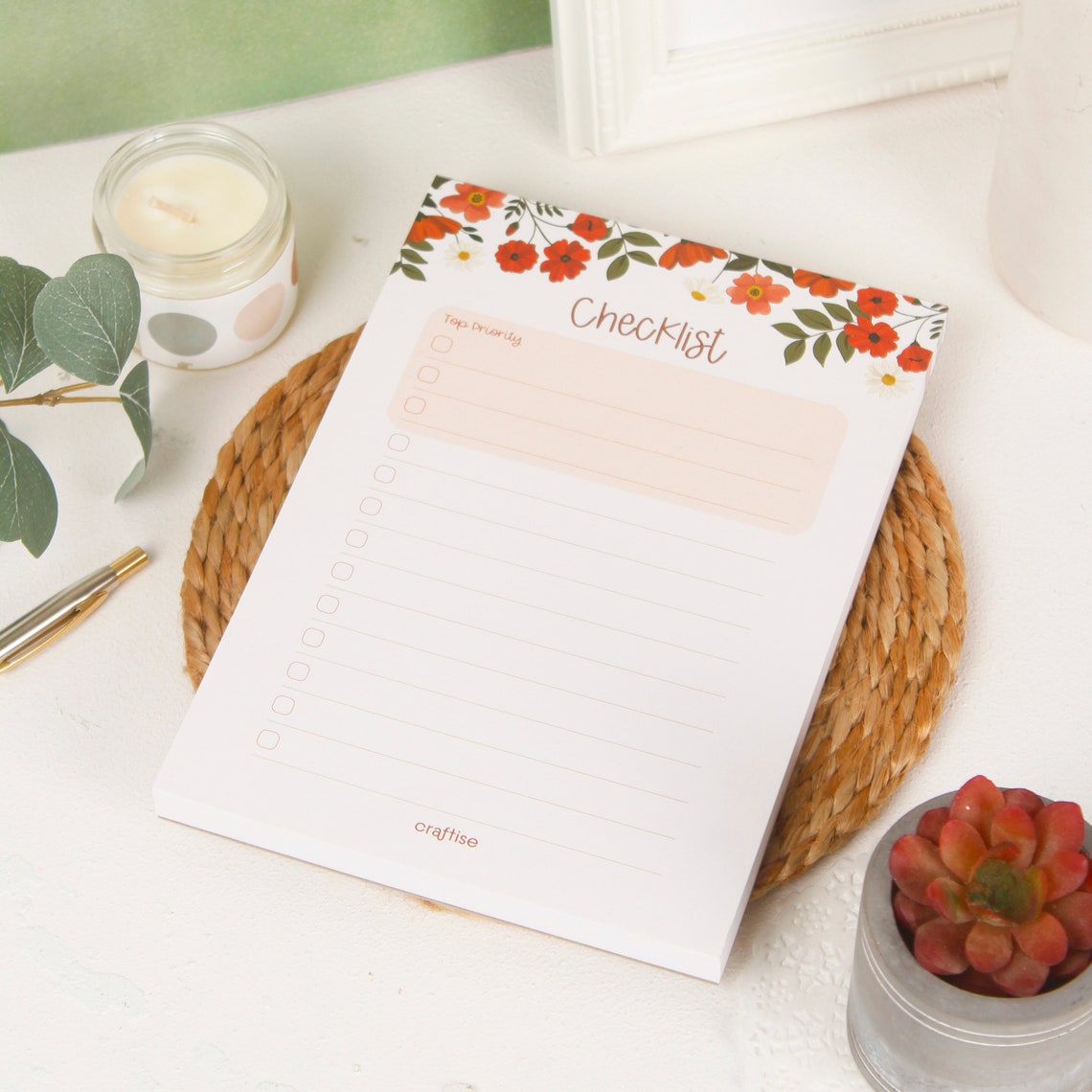 Floral A5 Checklist Notepad, To-do List, 75 Tear off Sheets - Etsy