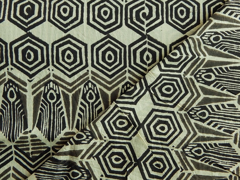 Ajrak Print Fabric Geometric Print Fabric Indian Cotton | Etsy