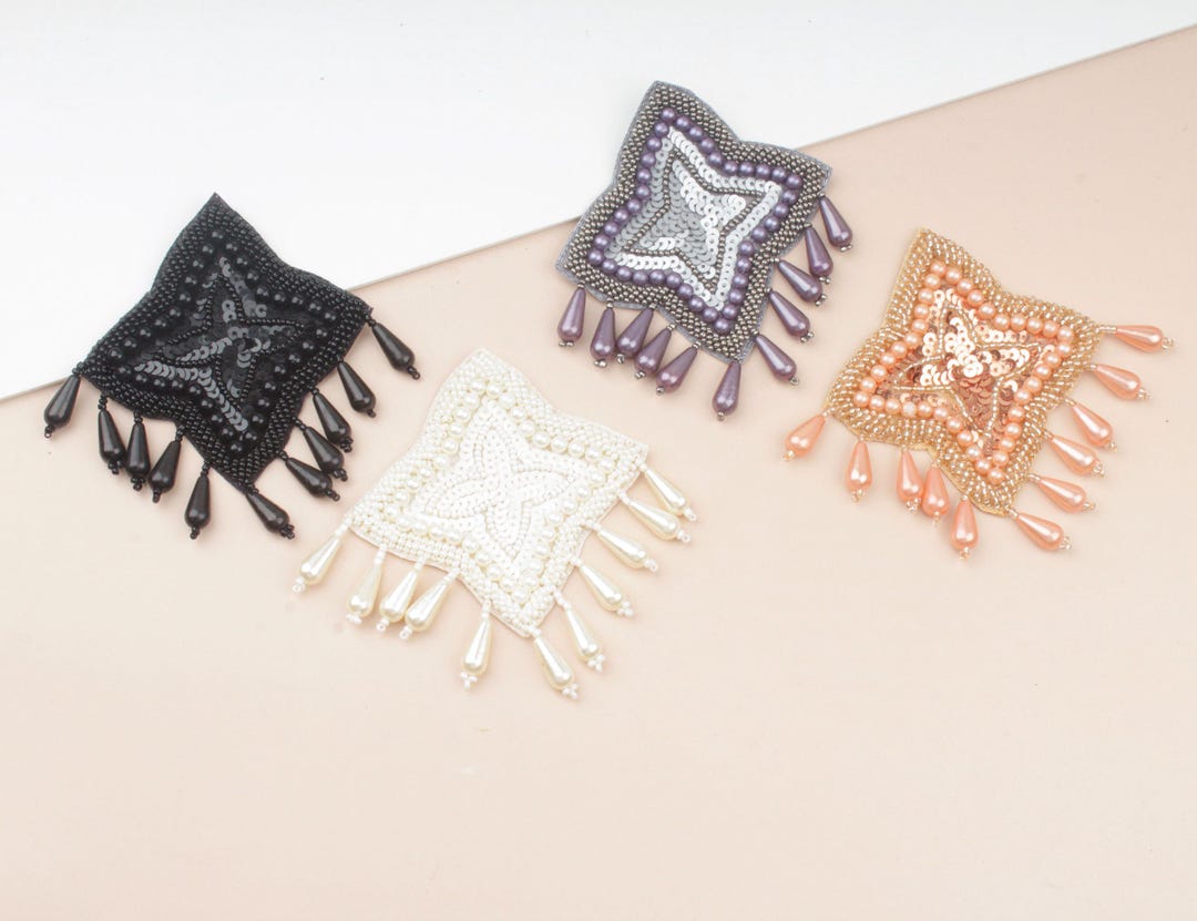 Beaded Star Appliques - Set of 2 Sew on Costume Patches - Etsy