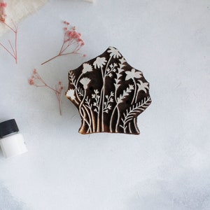 Wildflowers Stamp Block Print Stamp Wooden Block Stamp | Etsy