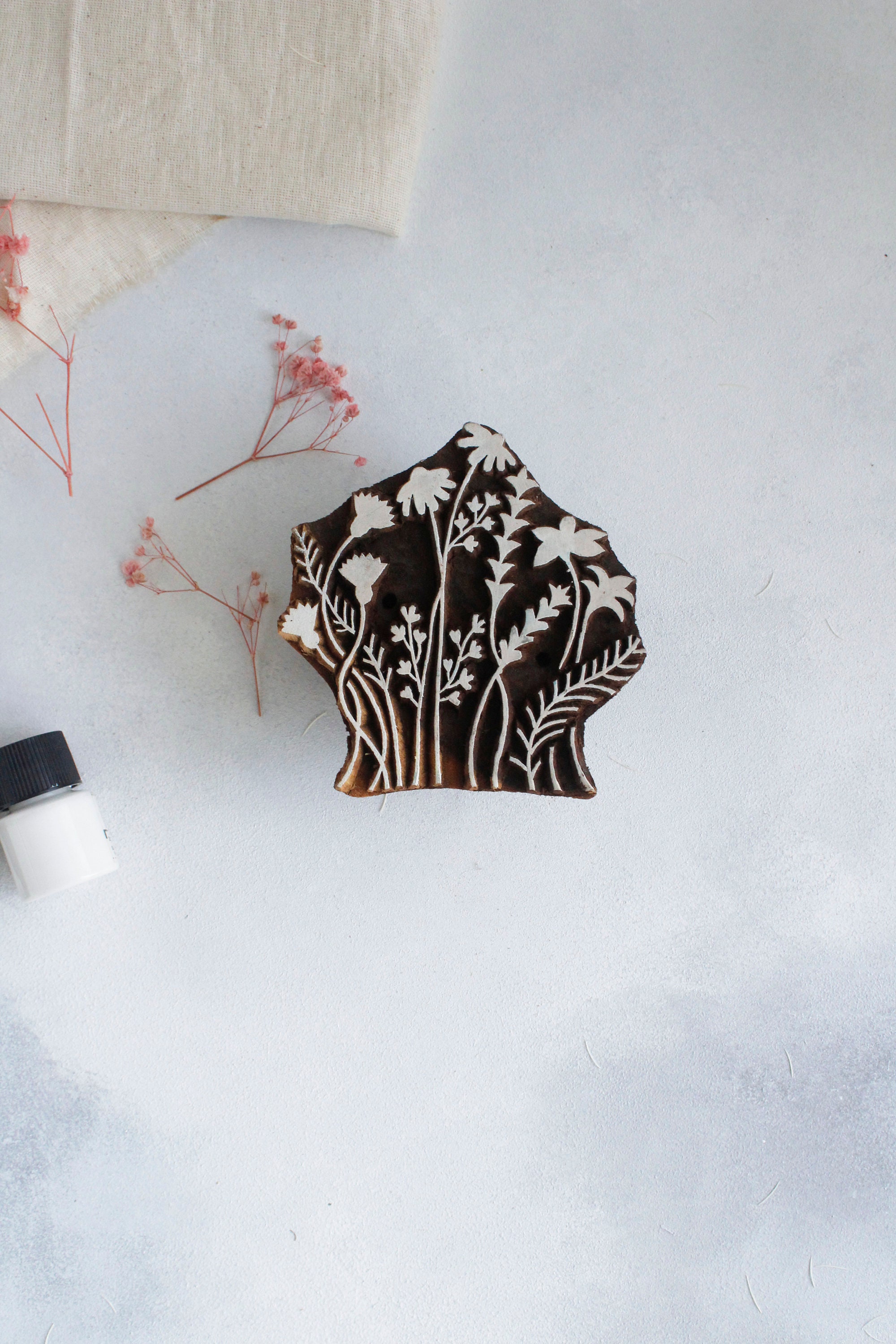 Wildflowers Stamp Block Print Stamp Wooden Block Stamp | Etsy