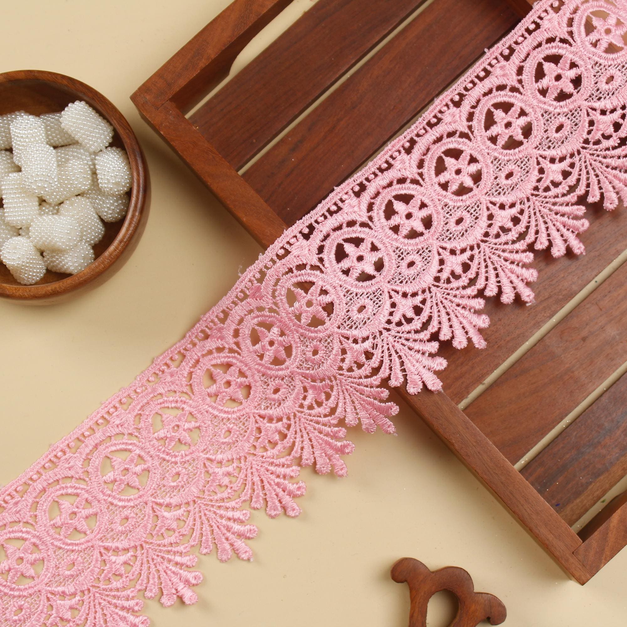 Blush lace ribbon store
