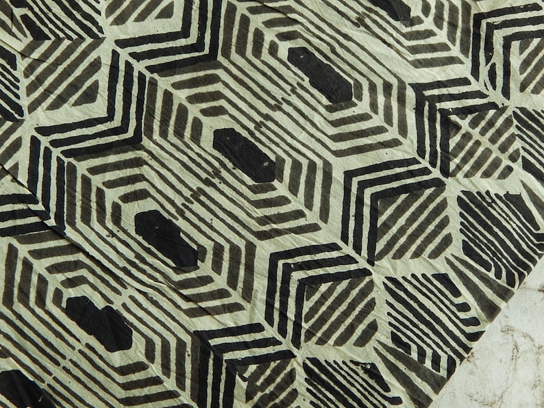Ajrak Print Fabric Geometric Print Fabric Indian Cotton | Etsy