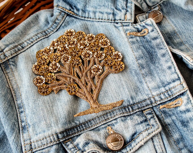 Tree of Life Applique, Gold Tree Applique, Zardozi and Sequin Applique ...