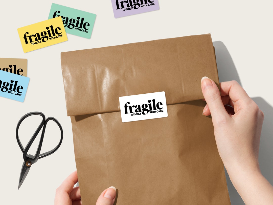 PRINTED Thermal Label Fragile Handle With Care | 2.25"x1.25" Sticker ...
