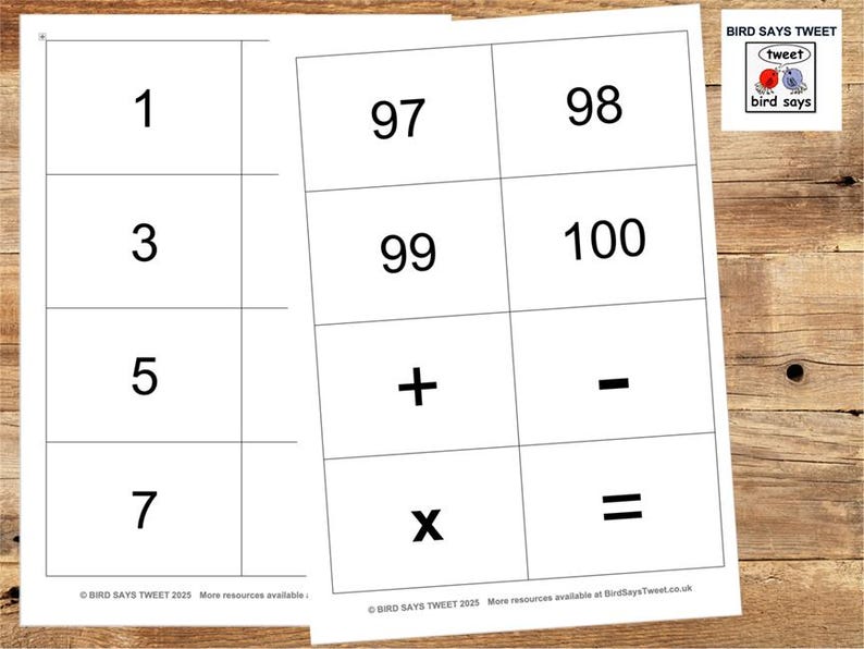 SET 1: Number Flashcards 1 to 100 – With 6 Games - Early Mathematics ...