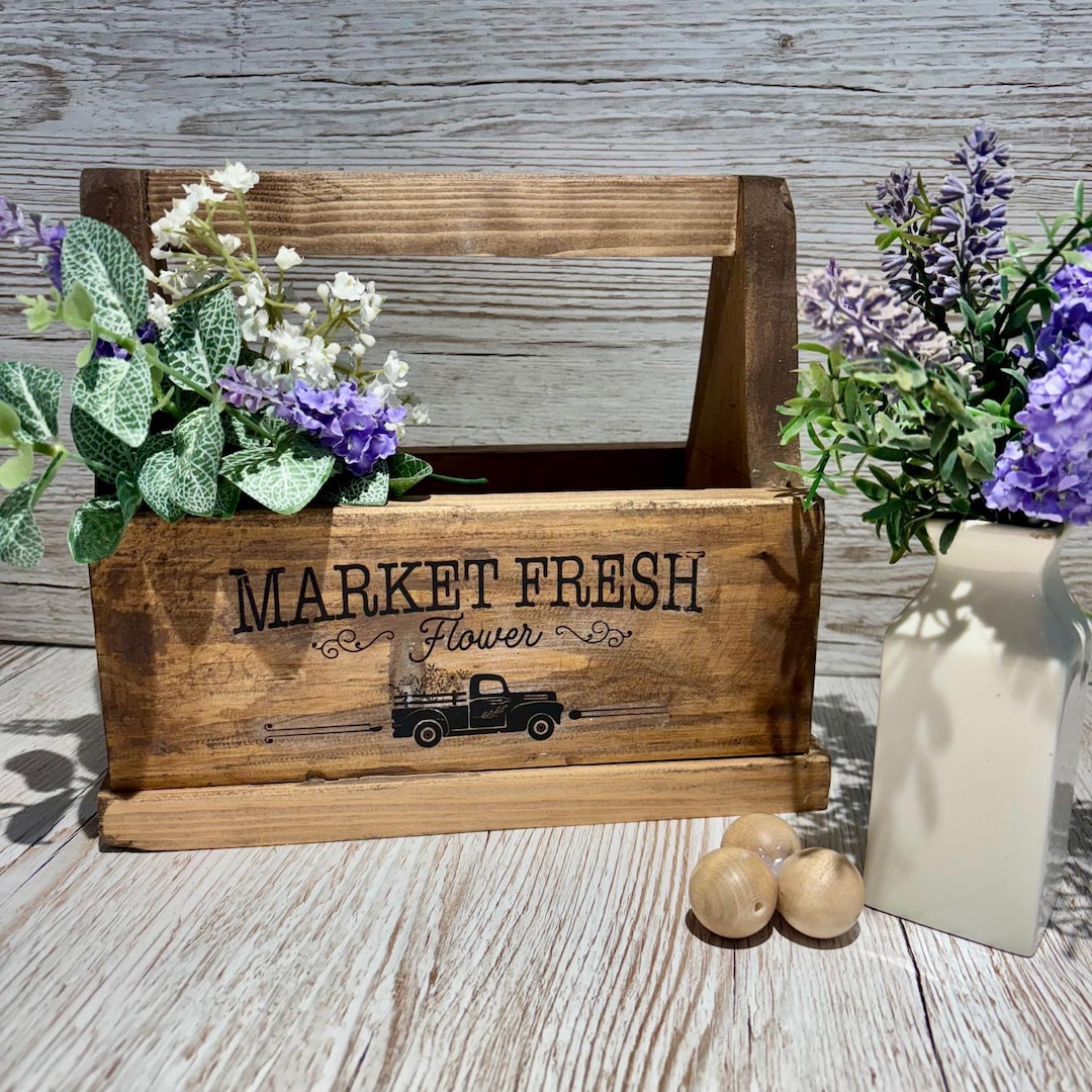 Handmade Rustic Wooden Flower Box: Farmhouse Home Decor - Etsy