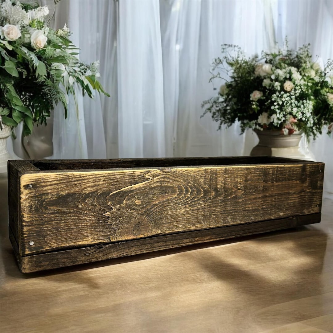 Rustic Wooden Table Box, Condiments Box, Candle Holder, Christmas Table ...