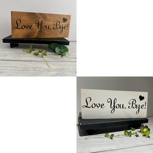 Love You, Bye With Heart, Wooden Sign, Entryway, Hallway Sign, Home ...