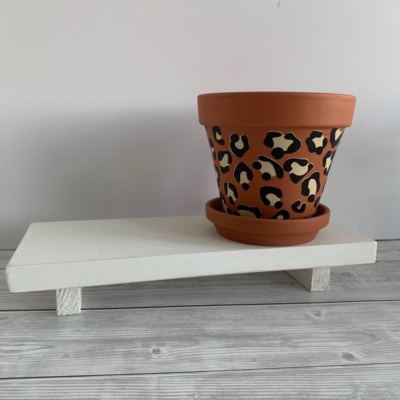 Leopard Print Terracotta Plant Pot: Stylish Home Decor (13 Cm) - Etsy UK
