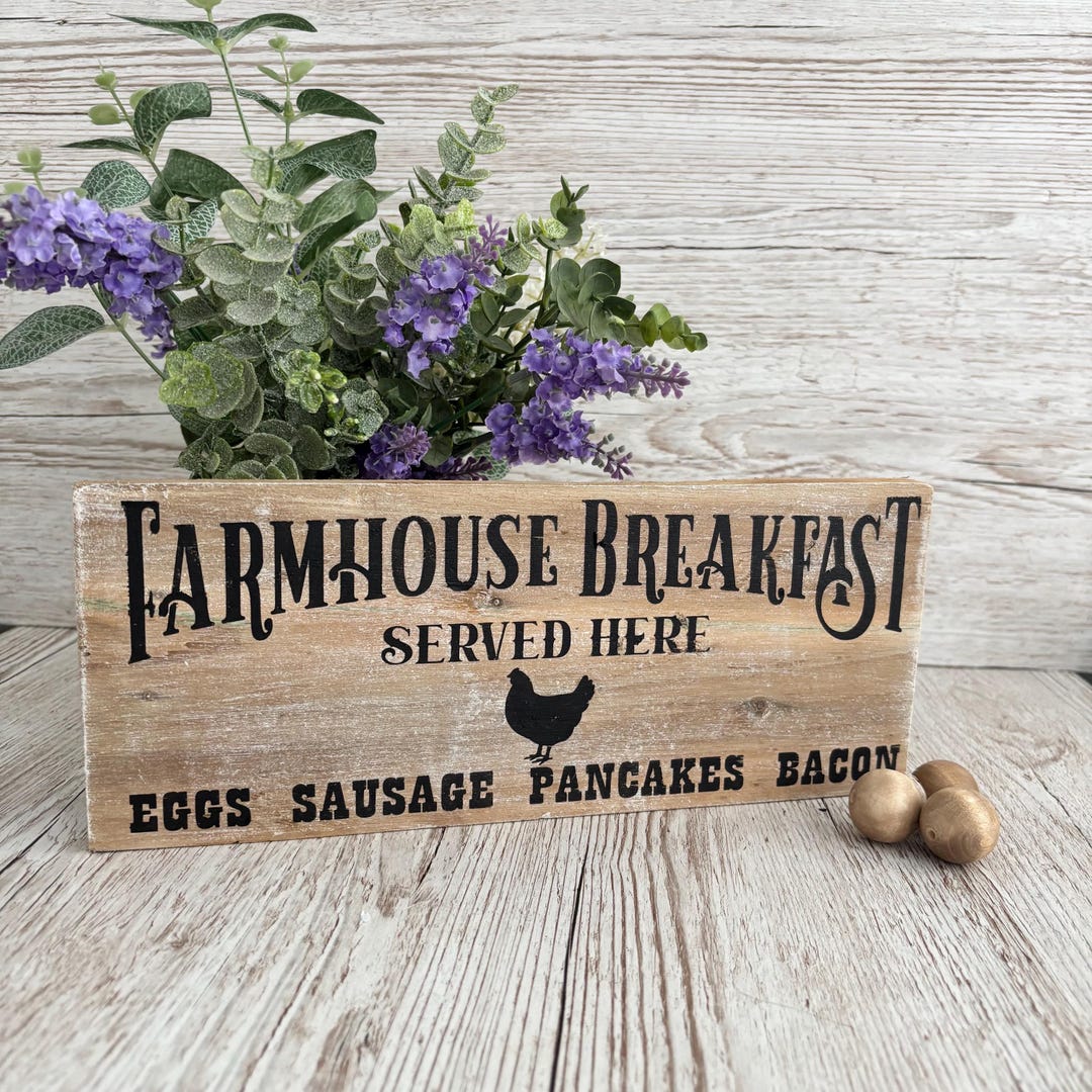 Rustic Farmhouse Kitchen Wall Sign: Handmade Whitewashed Wood Art for ...