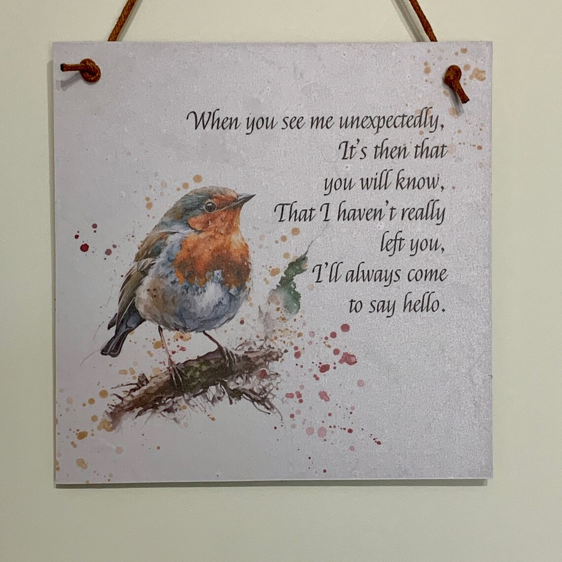 Handmade Memorial Robin Sign: Sentimental Keepsake for Remembrance ...