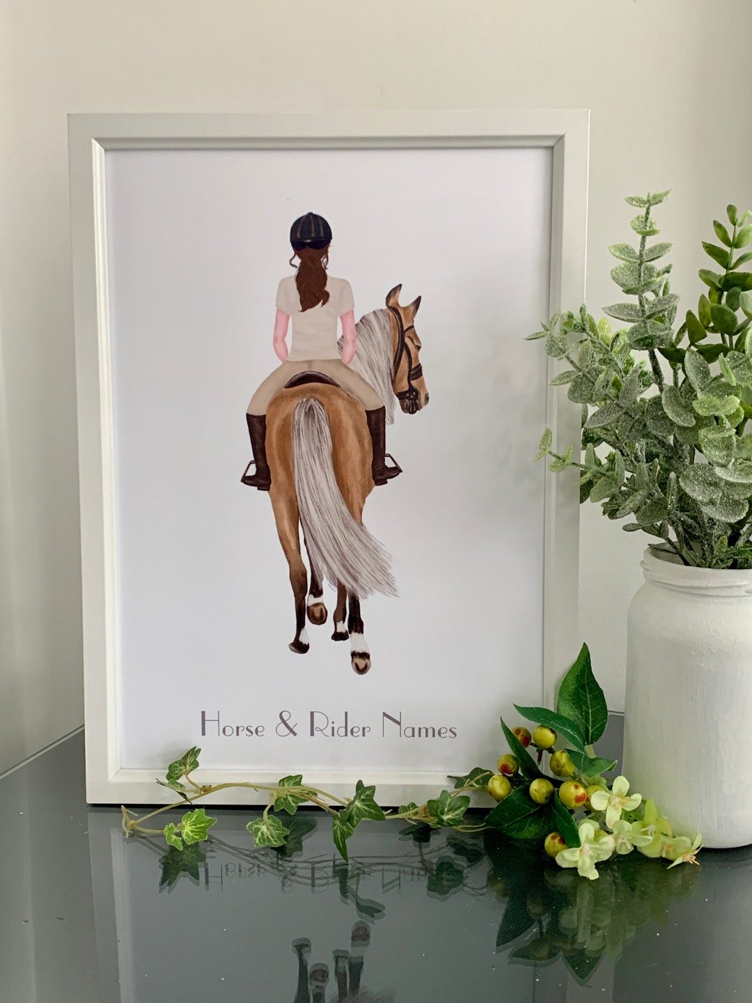 Birthday Gift, Personalised Horse Print, Horse & Rider Gift, Horse ...
