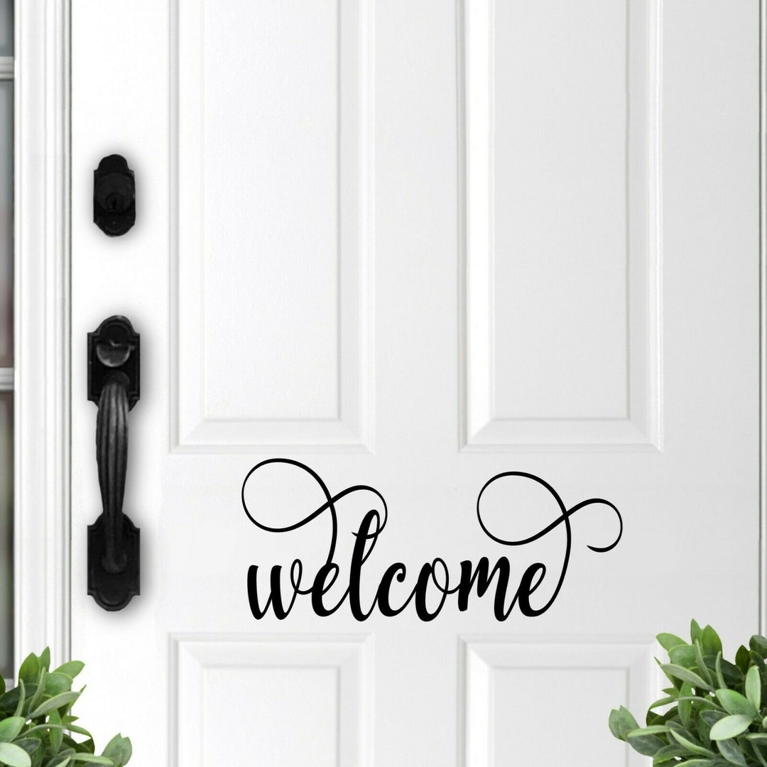 Front Door Welcome Vinyl Decal: Entry Sign, Home & Office - Etsy