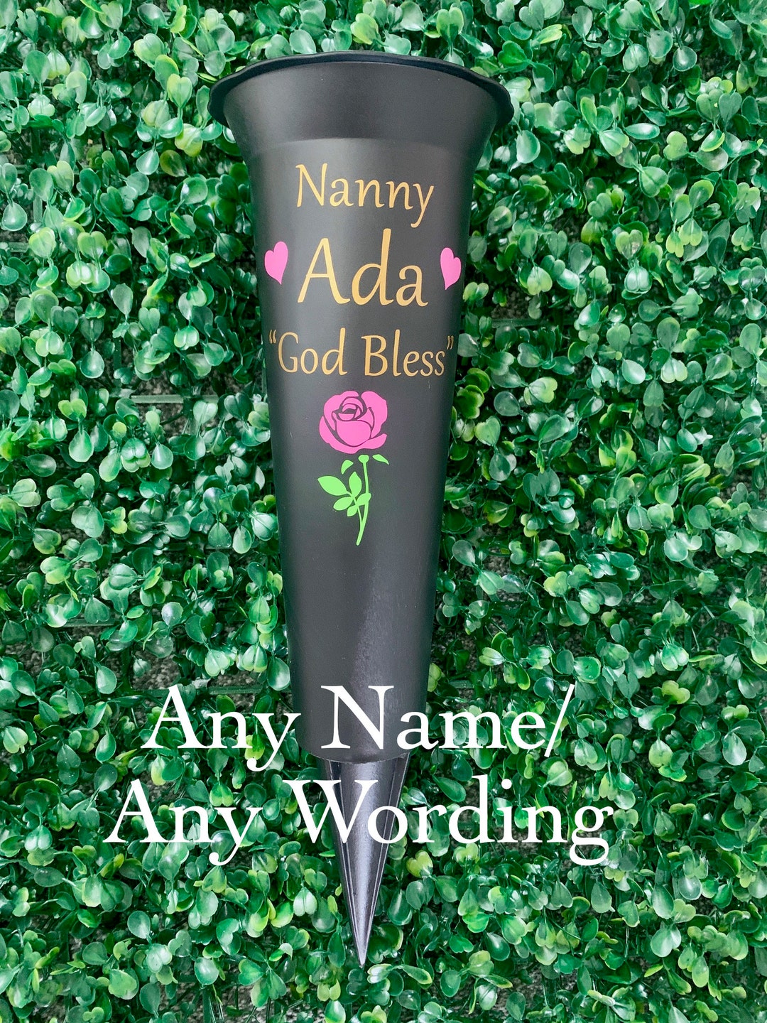 Personalised Memorial Vase | Grave/crem Vase/flower Pot | Remembrance ...