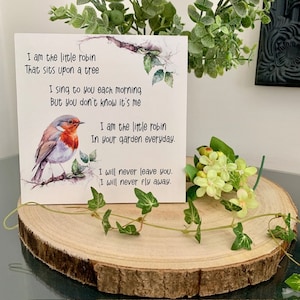 Robin Sign, Memorial Keepsake, I Am the Little Robin That Sits Upon a ...