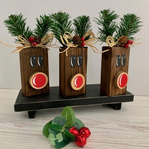 Christmas Wood Block Set, Wooden Tier Tray Cute Home Decor, Santa Claus ...