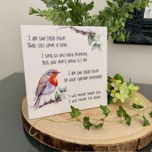 Robin Sign, Memorial Keepsake, I Am the Little Robin That Sits Upon a ...