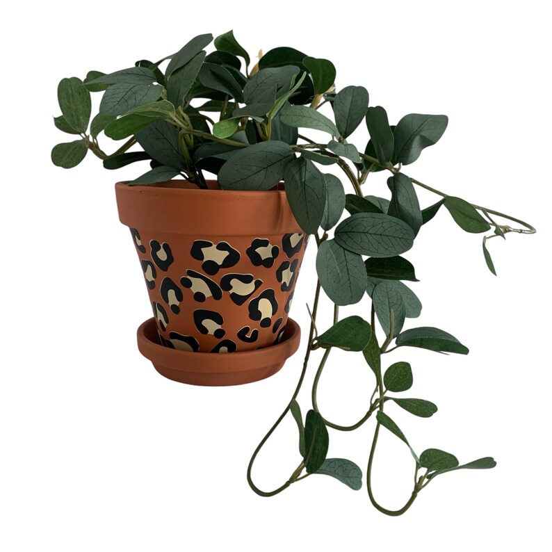 Leopard Print Terracotta Plant Pot: Stylish Home Decor (13 Cm) - Etsy UK