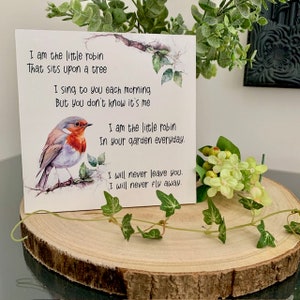 Robin Sign, Memorial Keepsake, I Am the Little Robin That Sits Upon a ...