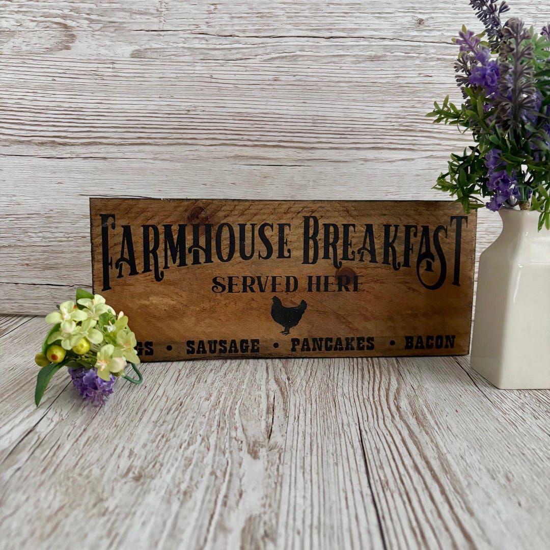 Farmhouse Wooden Sign, Kitchen Sign, Farmhouse Breakfast Sign, Handmade ...