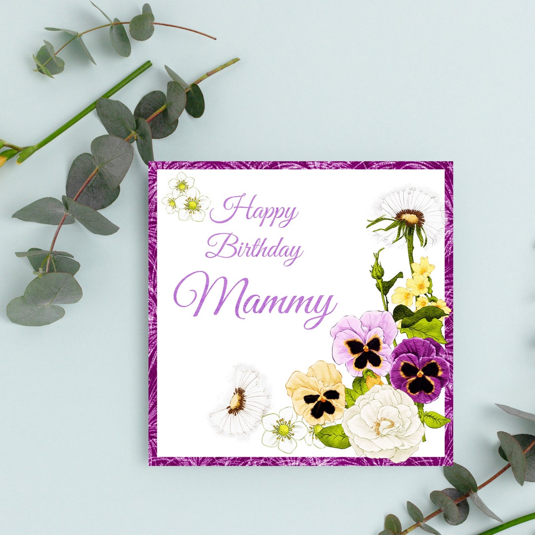 Happy Birthday Mammy, Mammy Birthday Card, Mammy, Greeting Card for ...