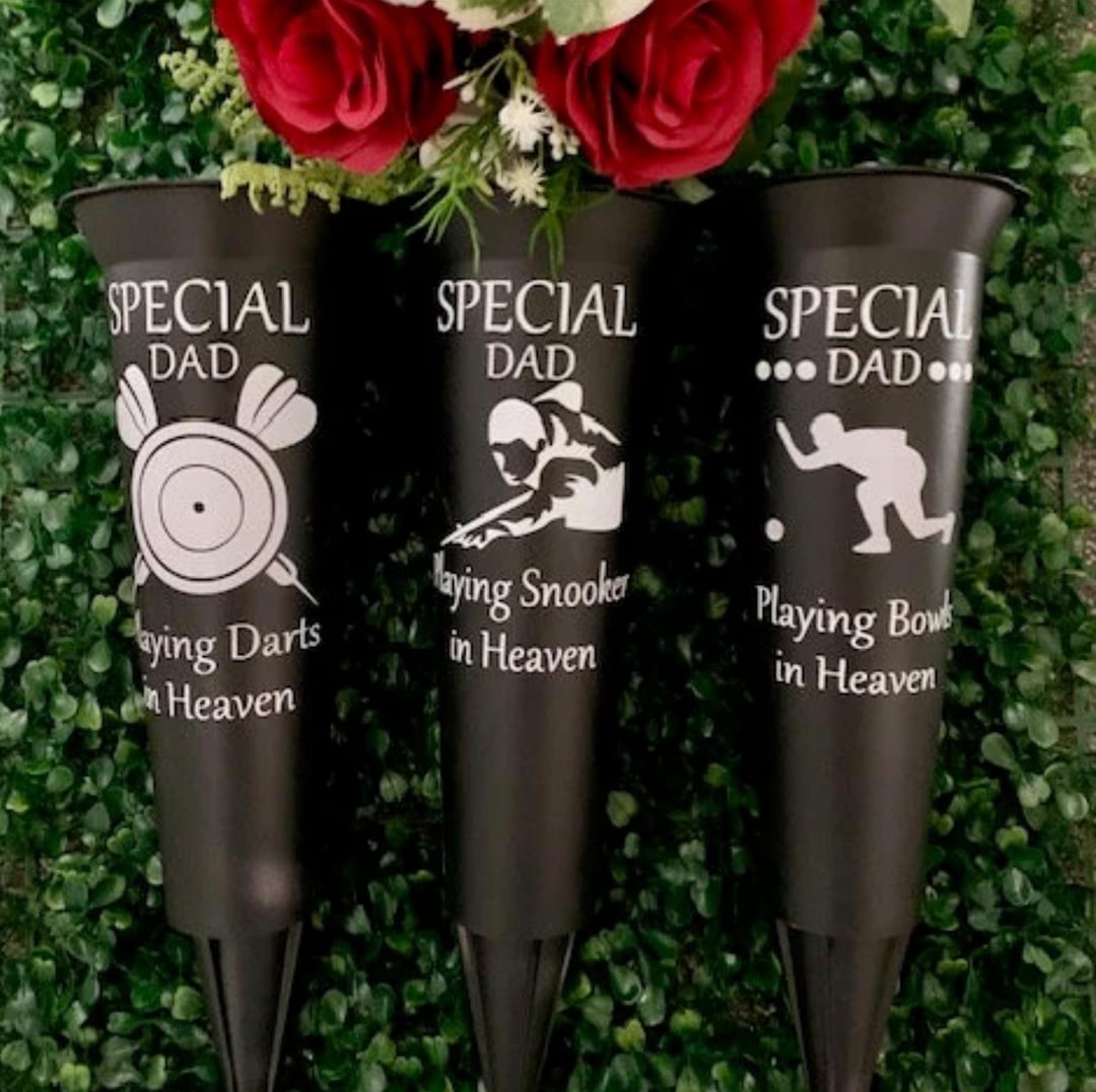 Personalised Memorial Vase | Grave/crem Vase/flower Pot | Remembrance ...