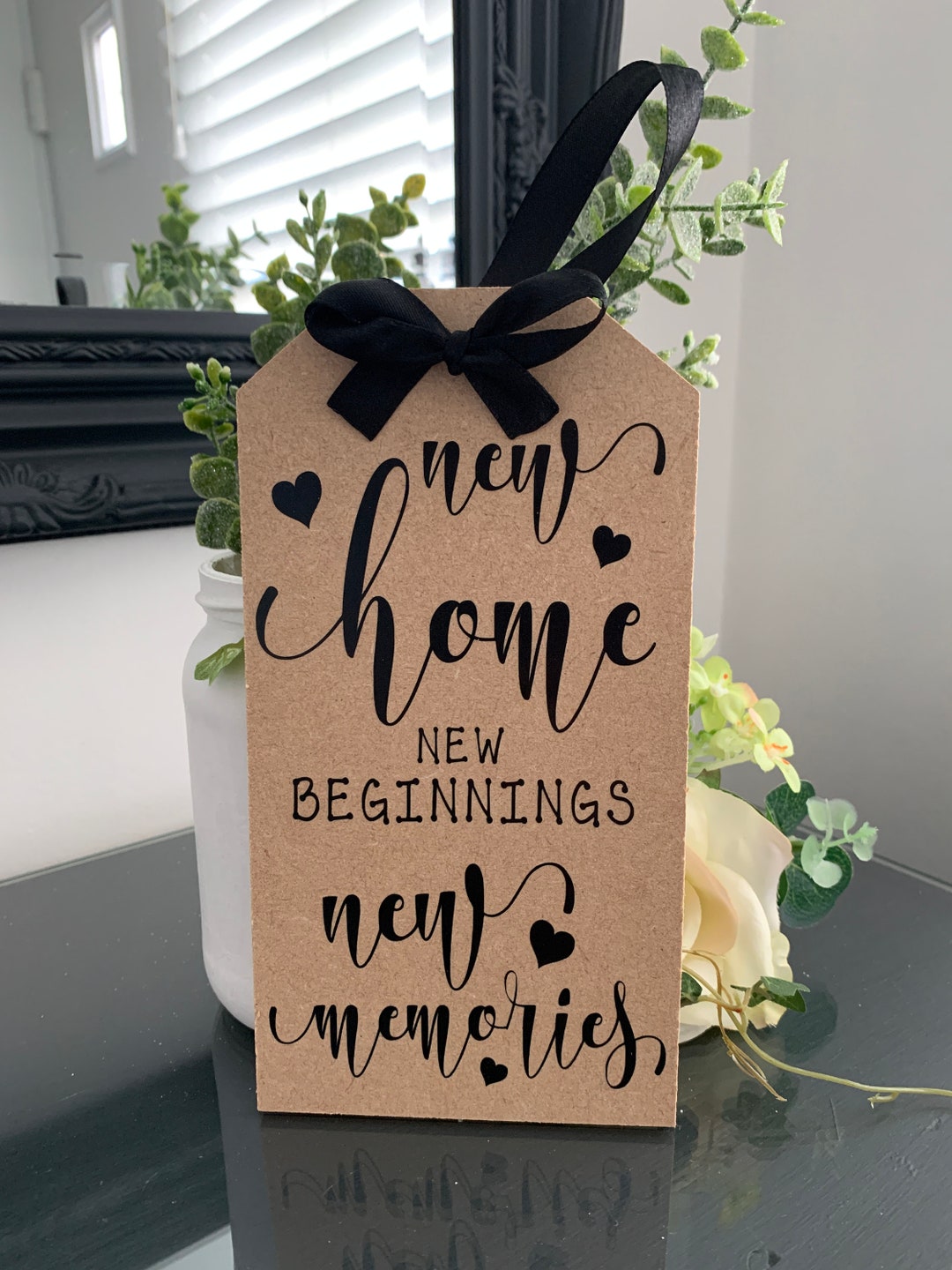 New Home Gift, New Beginnings, New Memories, Moving in Sign, Home Decor, Wooden Sign, Wall ...