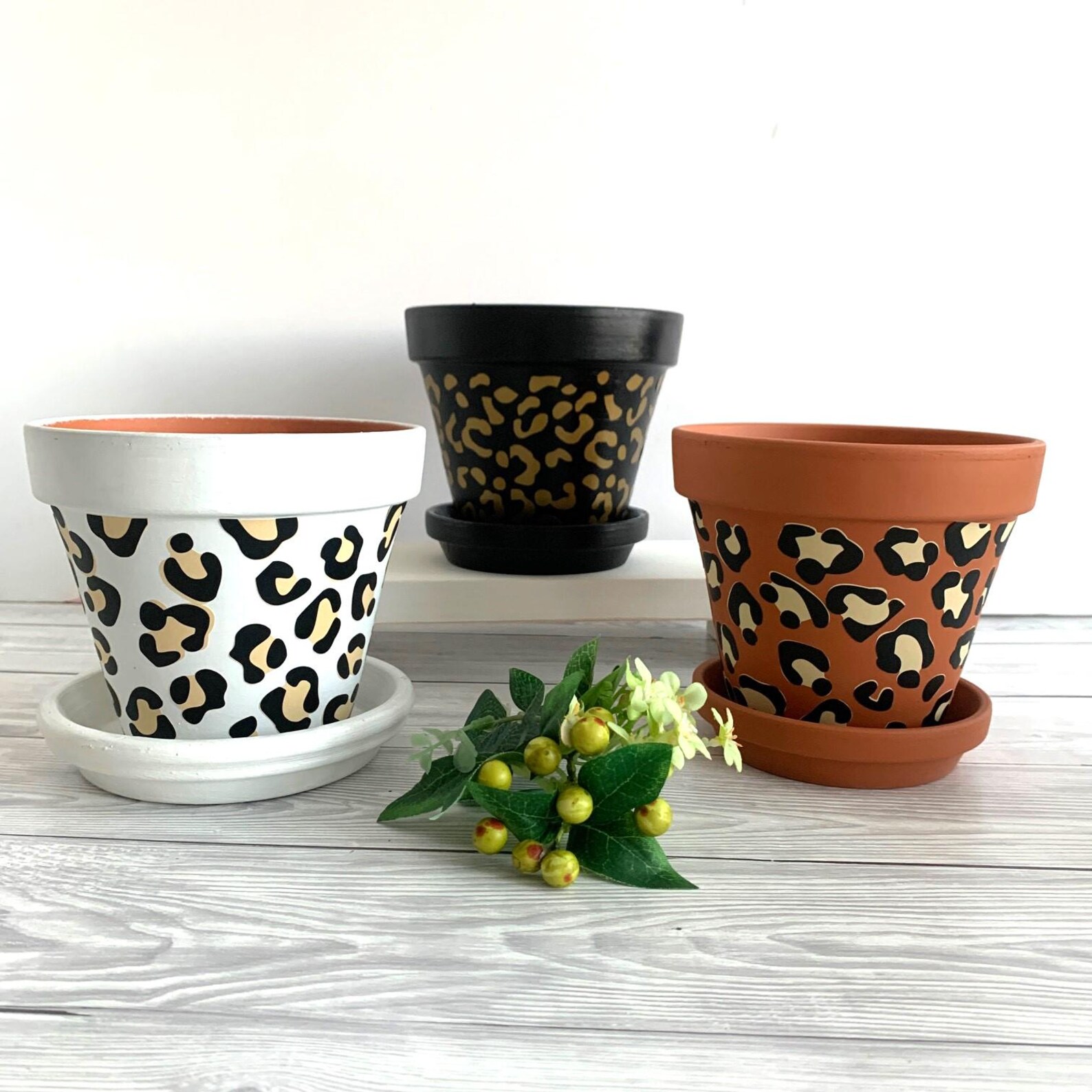 Leopard Print Terracotta Plant Pot: Stylish Home Decor (13 Cm) - Etsy UK