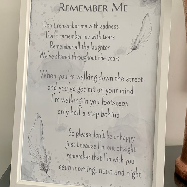 Memorial Verse Frame - Etsy