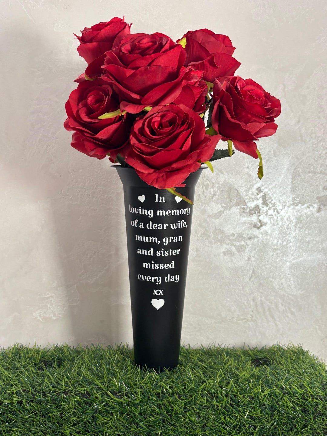 Personalized Memorial Grave Vase With Spike: Remembrance Flower Pot - Etsy