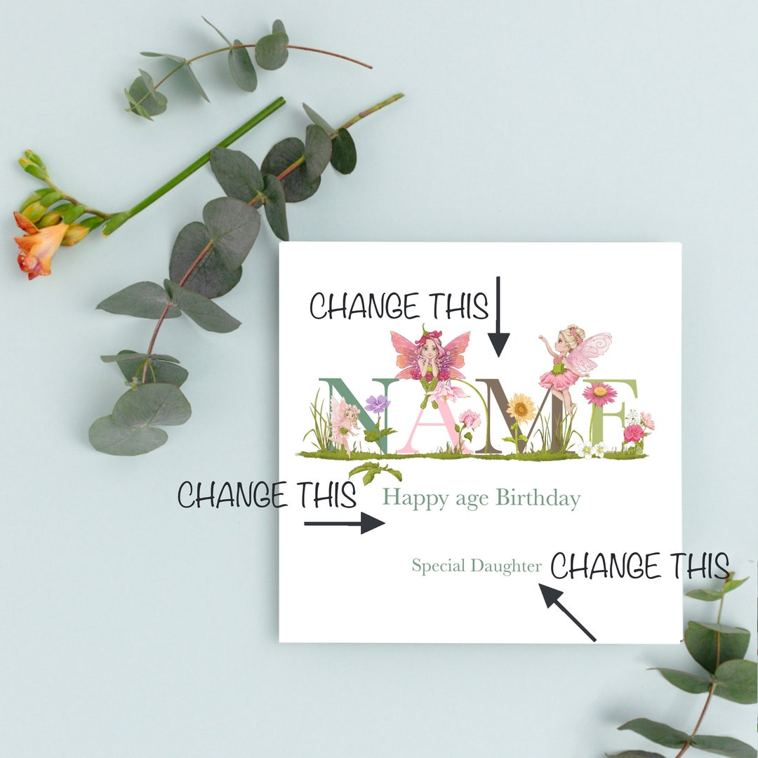 Personalized Fairy Birthday Card, Magical Name Card - Etsy
