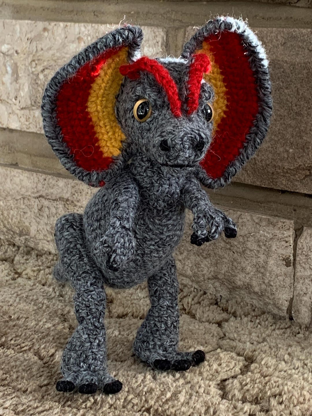 Crochet Dinosaur, Handmade, Dilophosaurus Dinosaur, Ideal Christmas ...